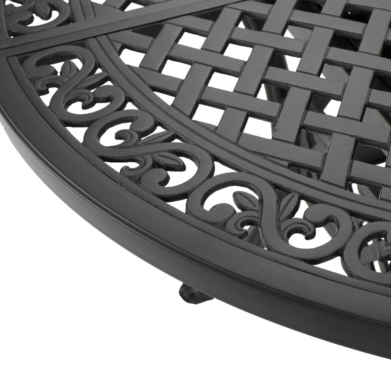 Rosemont Extendable Oval Metal Outdoor Dining Table Black Sand